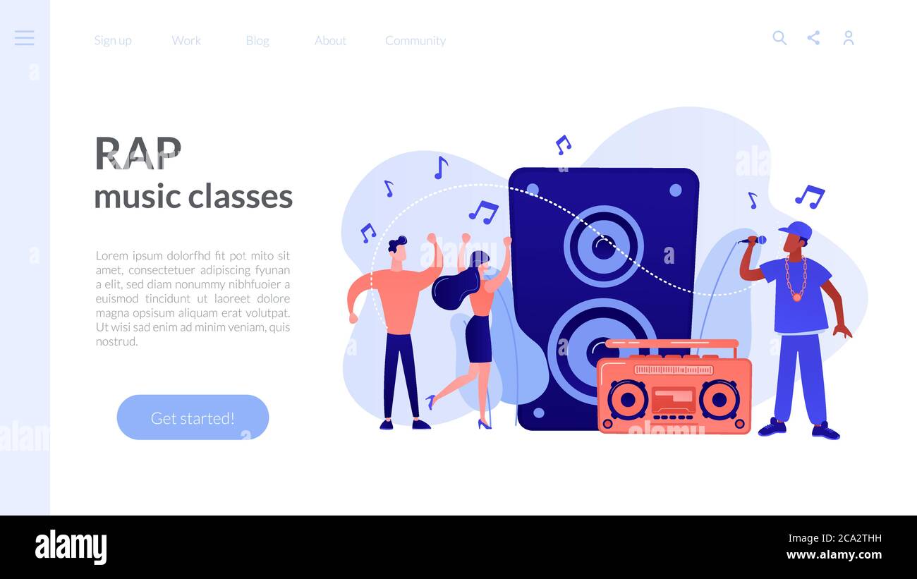 Hip-hop music concept landing page Stock Vector Image & Art - Alamy