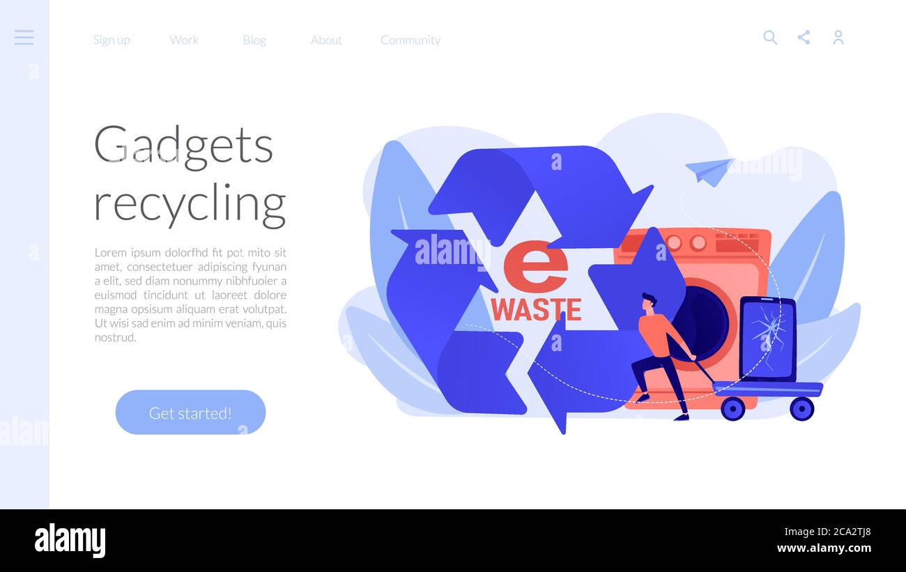 E-waste reduction concept landing page Stock Vector Image & Art - Alamy
