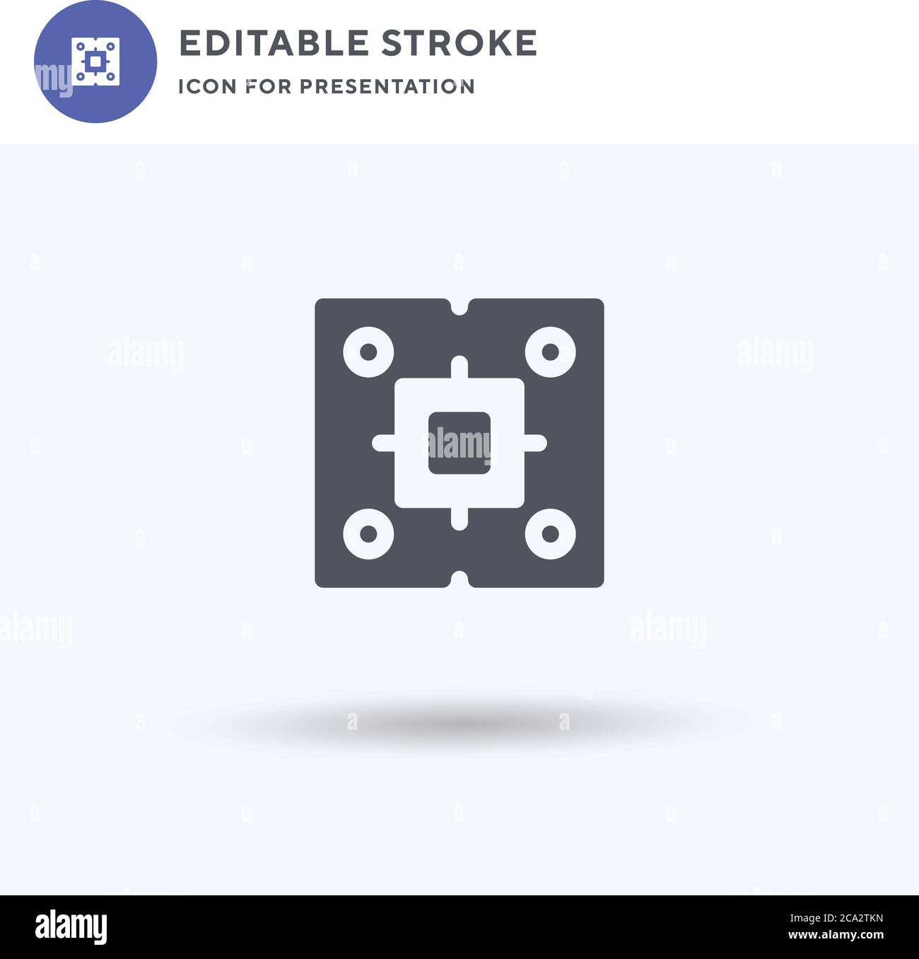 Cpu icon vector, filled flat sign, solid pictogram isolated on white, logo illustration. Cpu ...