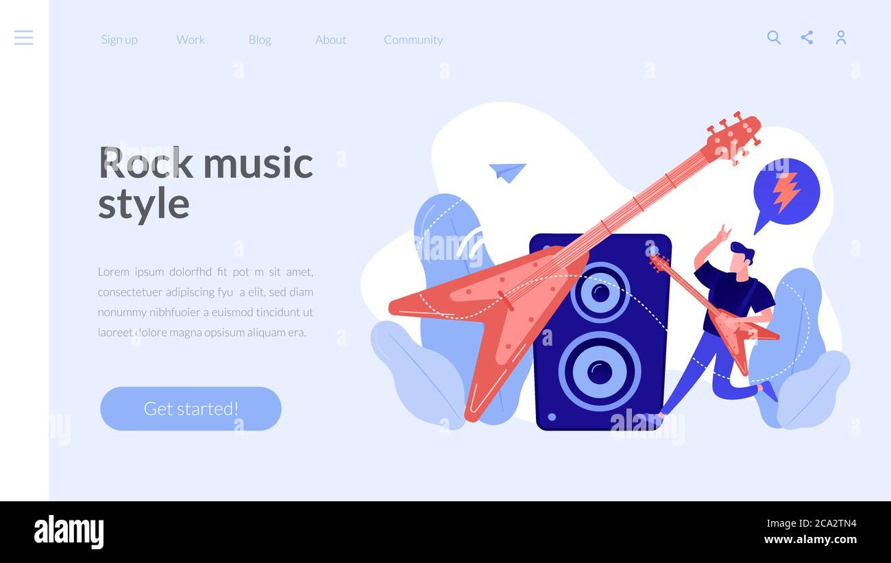 Rock music concept landing page Stock Vector Image & Art - Alamy