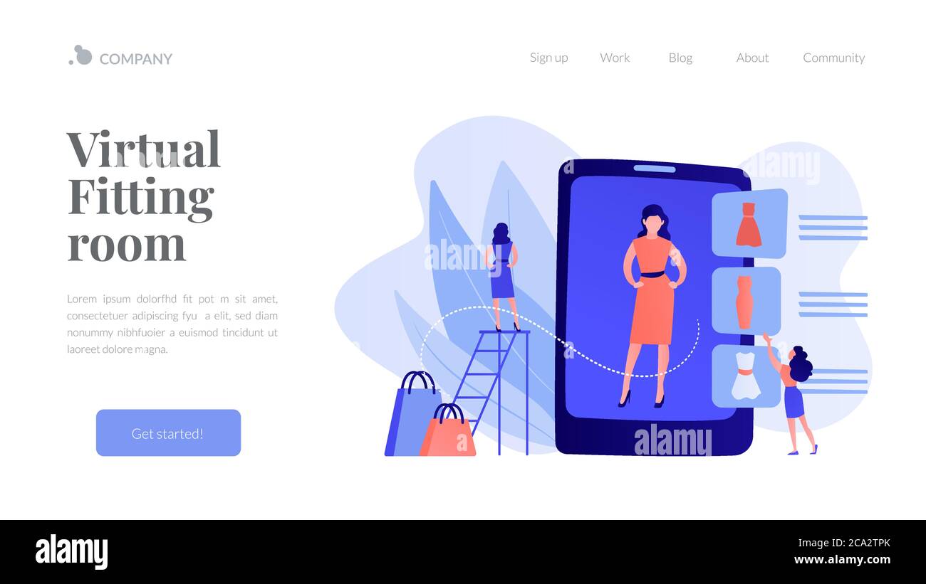 Virtual fitting room concept landing page Stock Vector Image & Art - Alamy