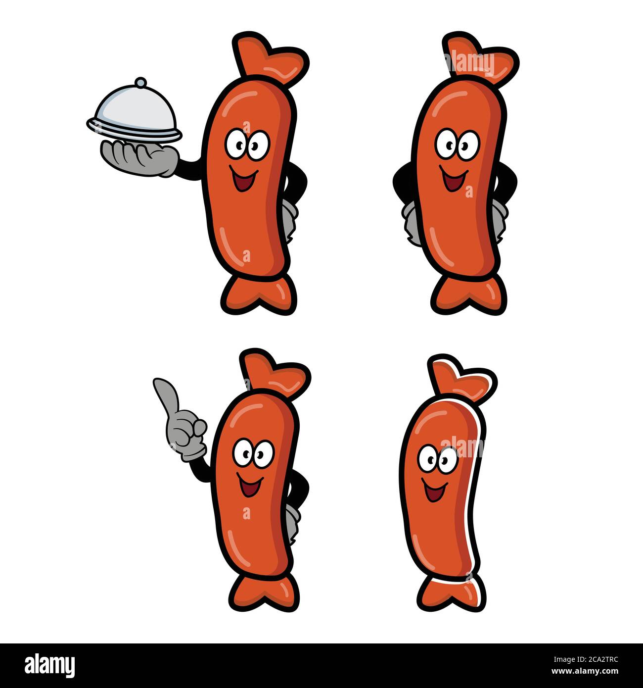 Sausage cartoon character set. Design template vector Stock Vector ...