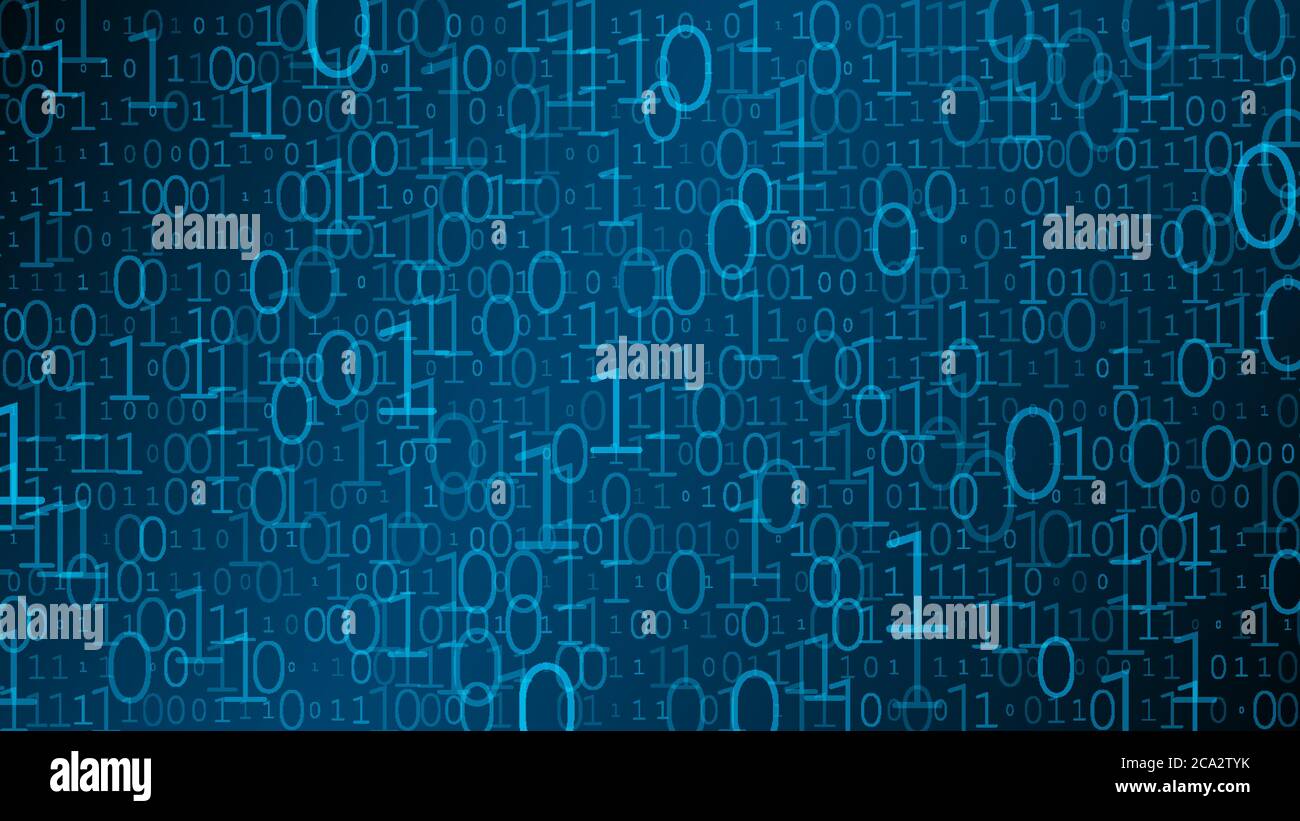 Background of zeros and ones in blue colors Stock Vector Image & Art - Alamy