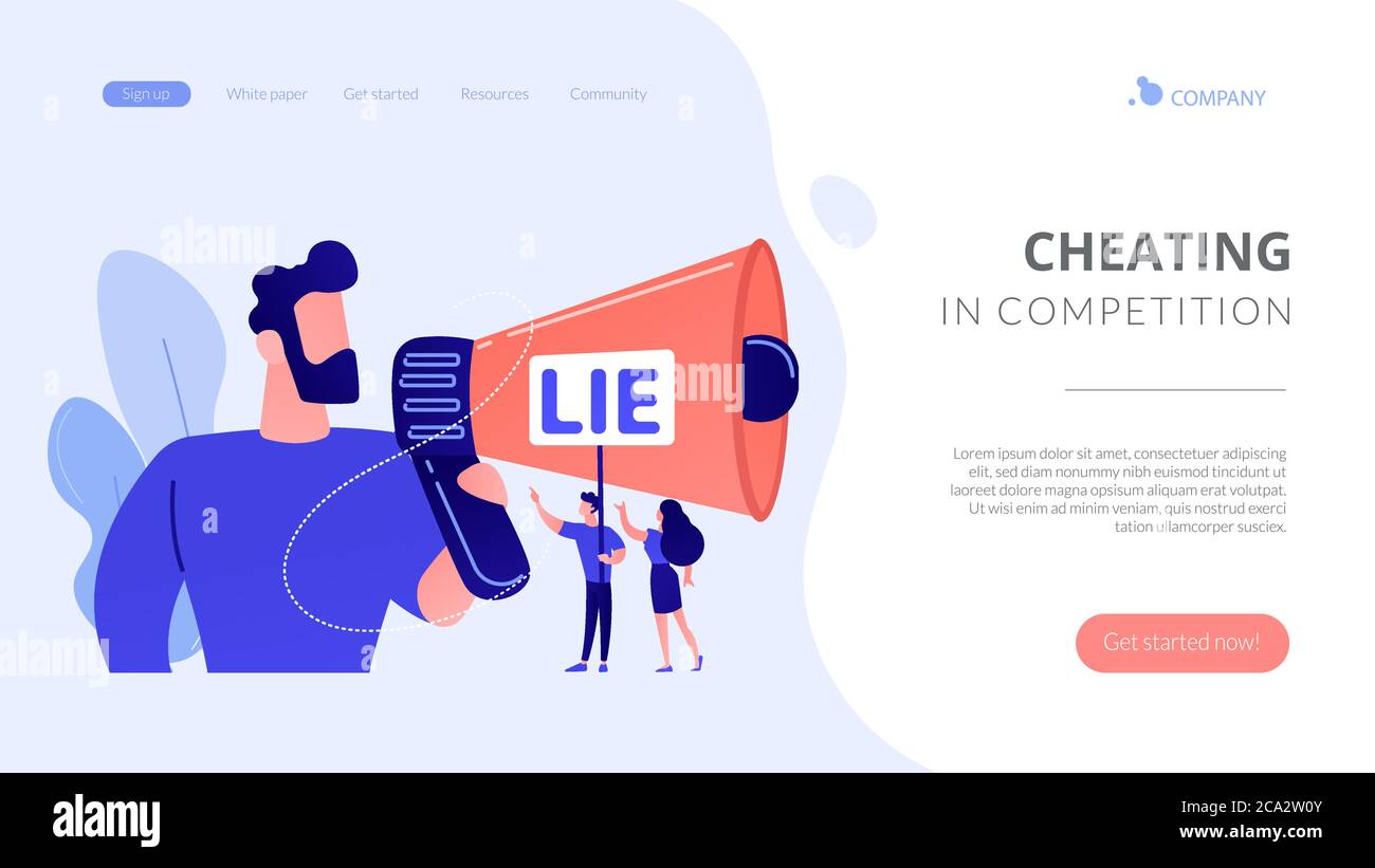 Cheating concept landing page Stock Vector Image & Art - Alamy