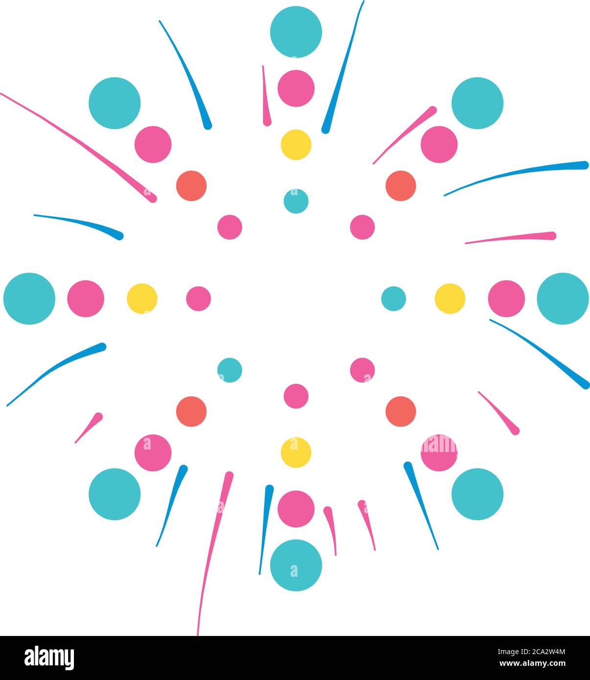 circles fireworks burst icon over white background, flat style, vector ...