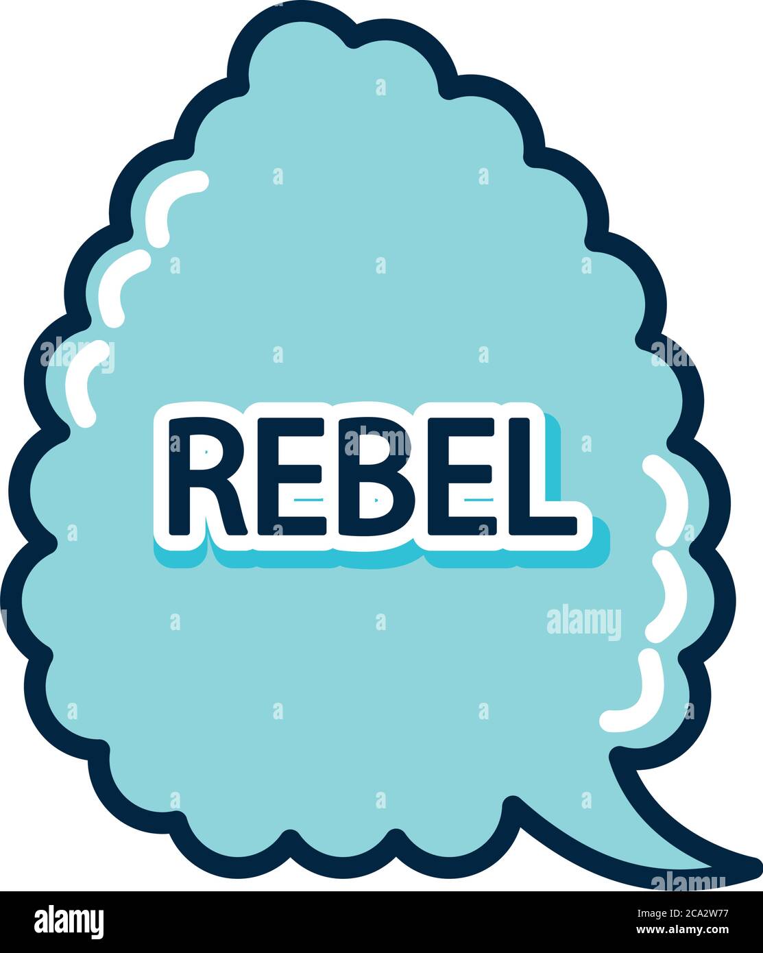 slang bubbles concept, bubble with rebel word over white background ...