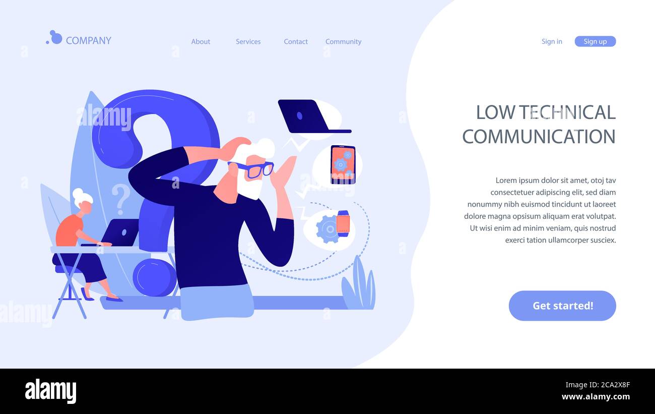 Low-technical communication concept landing page Stock Vector Image ...