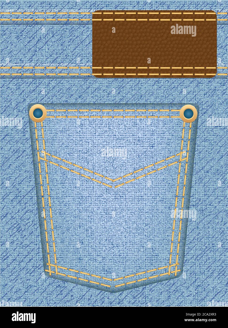 jeans texture with pocket vector illustration Stock Photo - Alamy