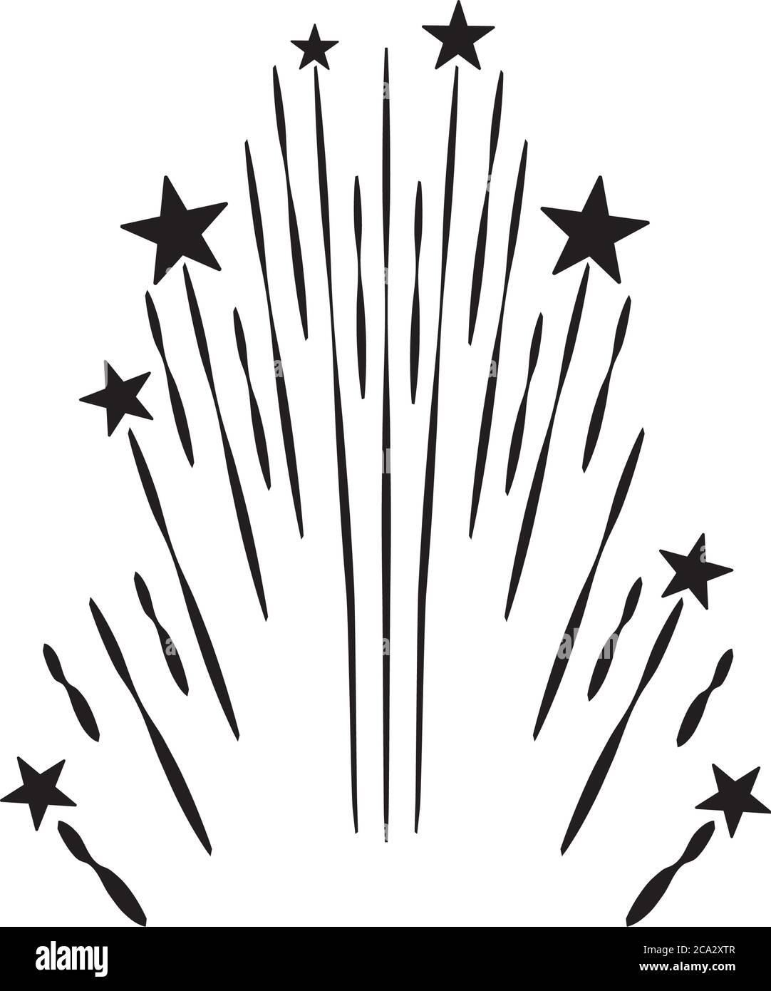 stars and striped explosion icon over white background, silhouette ...