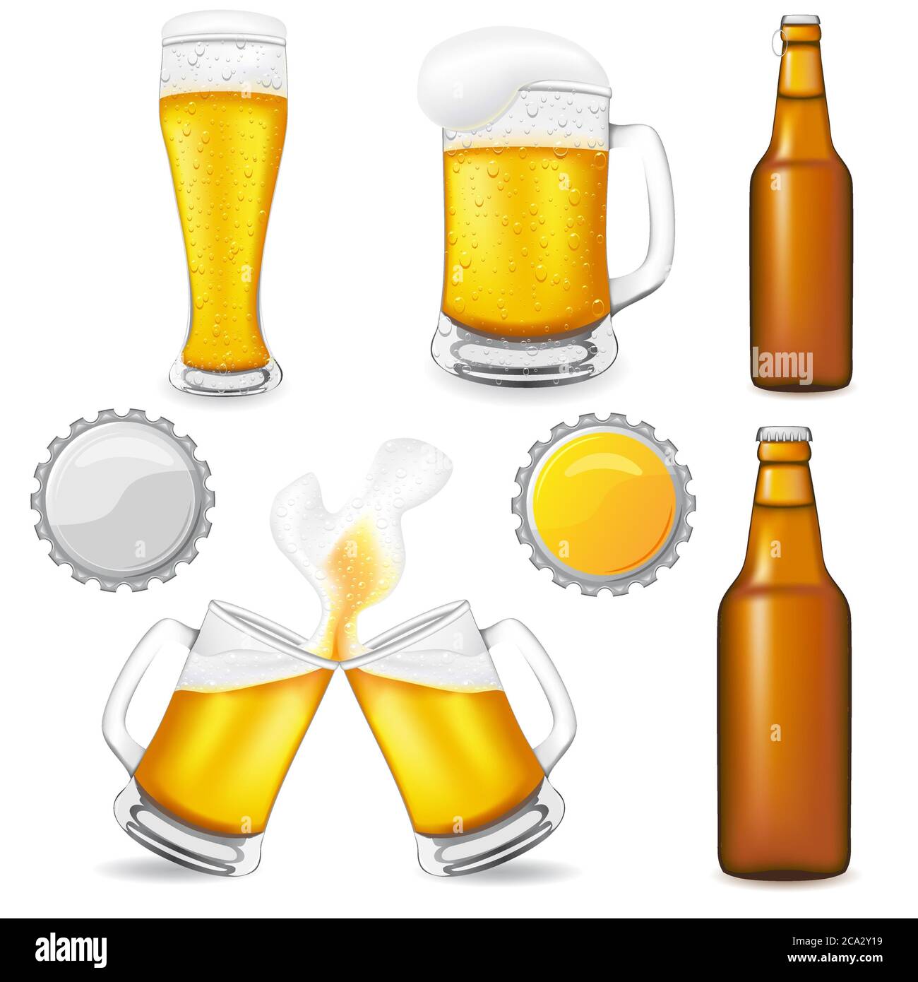 set of beer vector illustration isolated on white background Stock ...