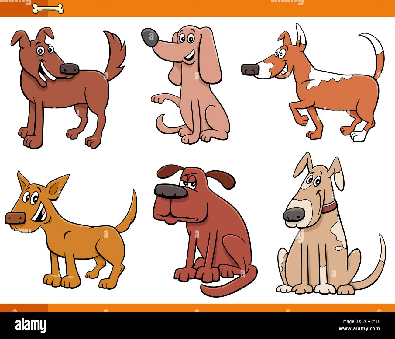 Cartoon Illustration of Funny Dogs and Puppies Comic Animal Characters ...