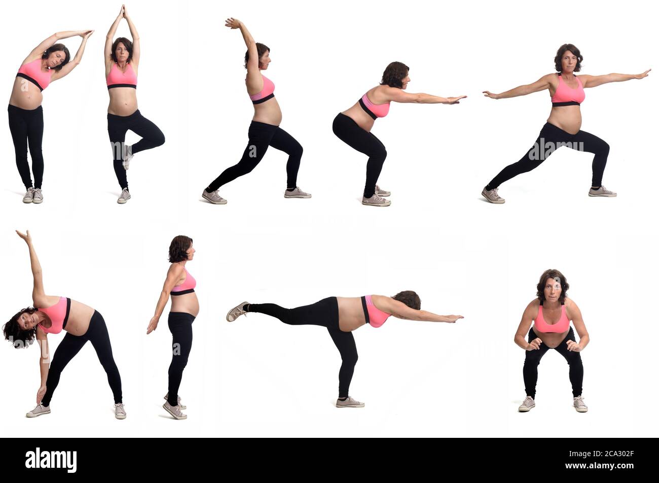 Pregnant woman fitness collage isolated hi-res stock photography and ...