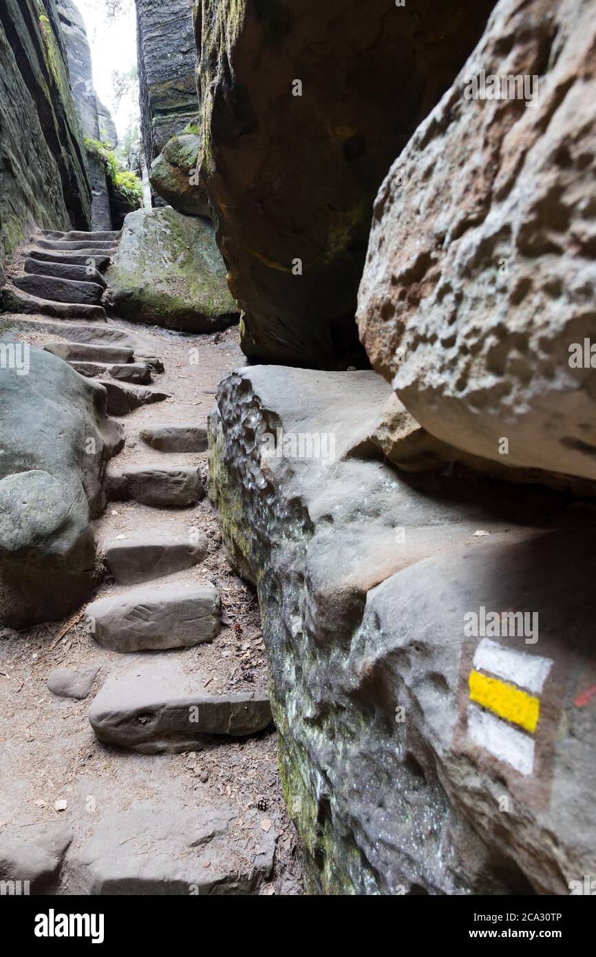 Skalni mesto, chranena krajinna oblast, vrch Sokol, Mala Skala, Cesky ...