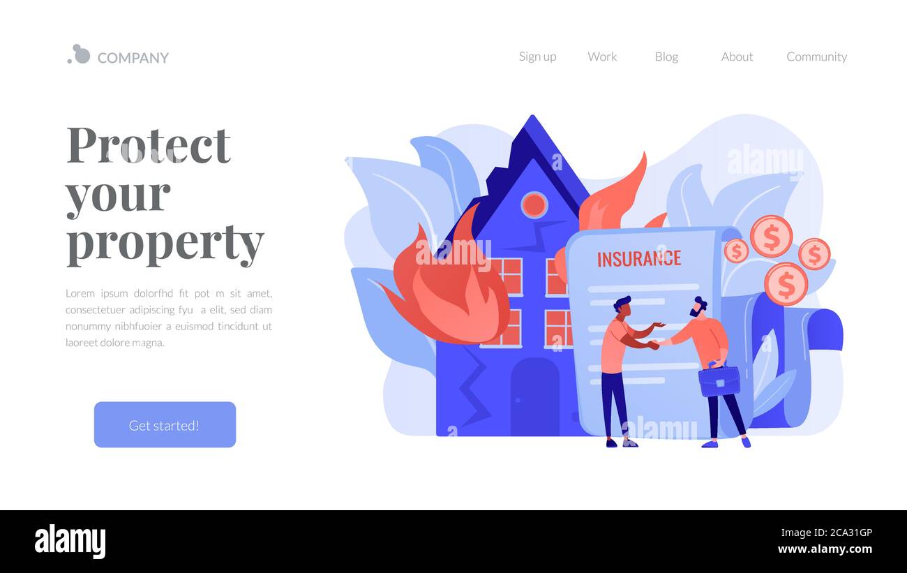 Fire insurance concept landing page Stock Vector Image & Art - Alamy