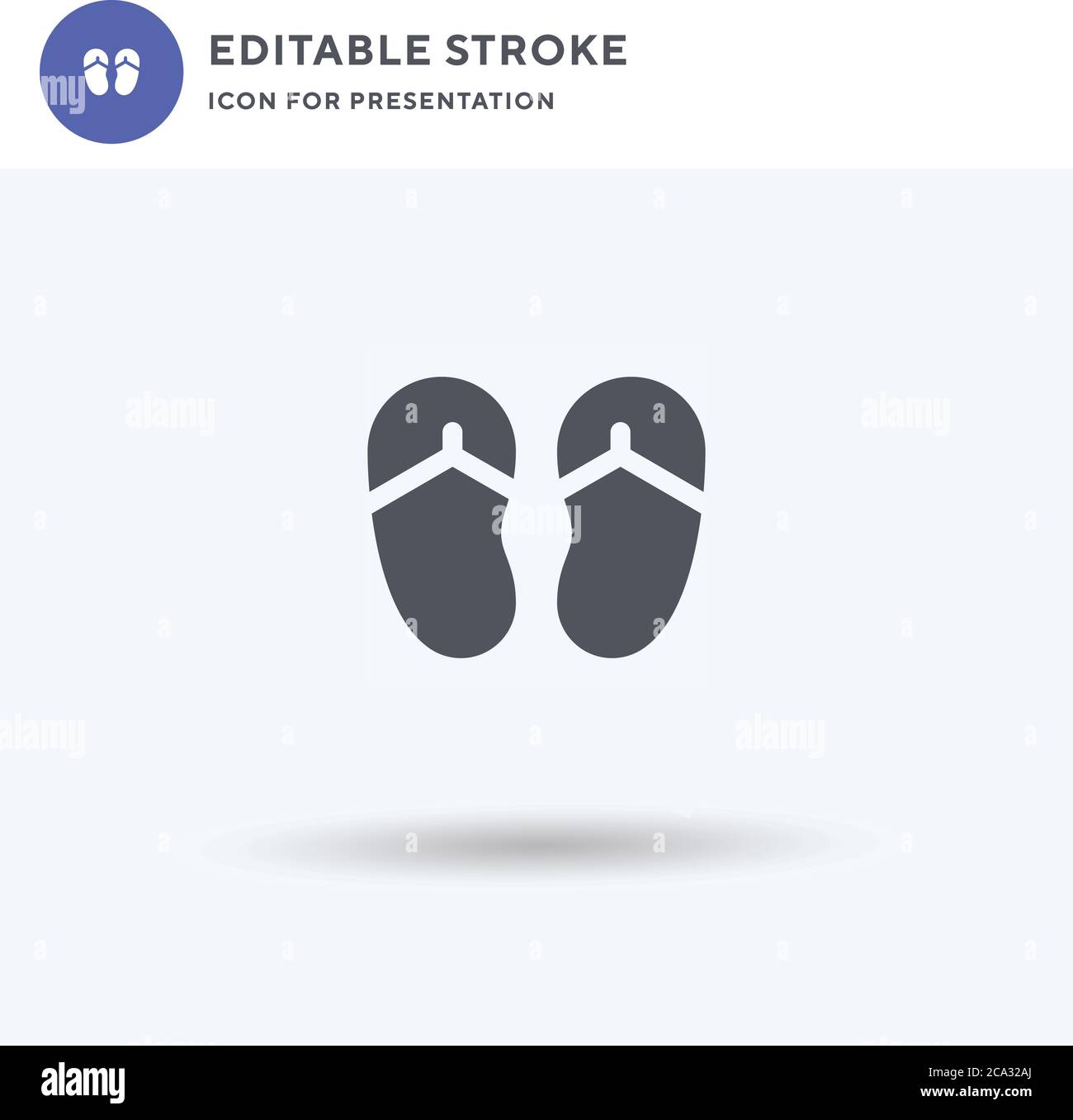 Flip Flops icon vector, filled flat sign, solid pictogram isolated on white, logo illustration ...