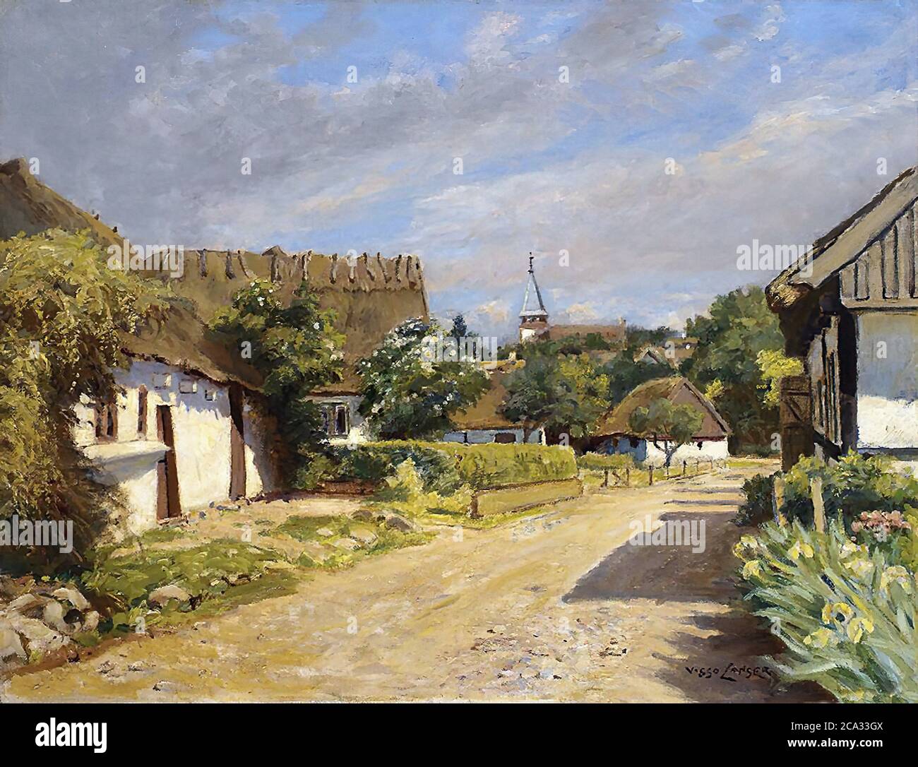 Langer Olaf Viggo Peter - Small Danish Village - Danish School - 19th ...