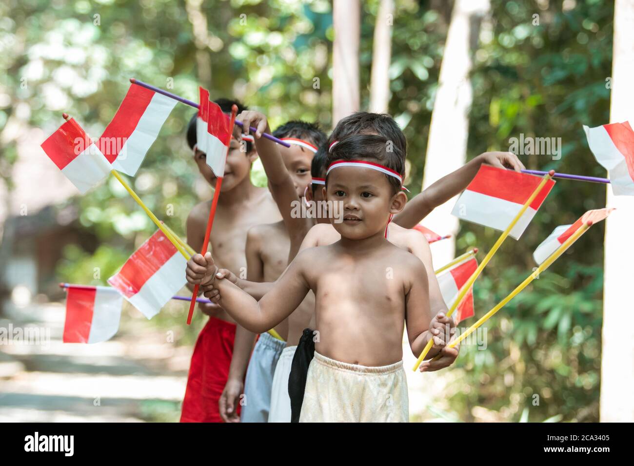 having fun group of kids walking without clothes when holding small the ...