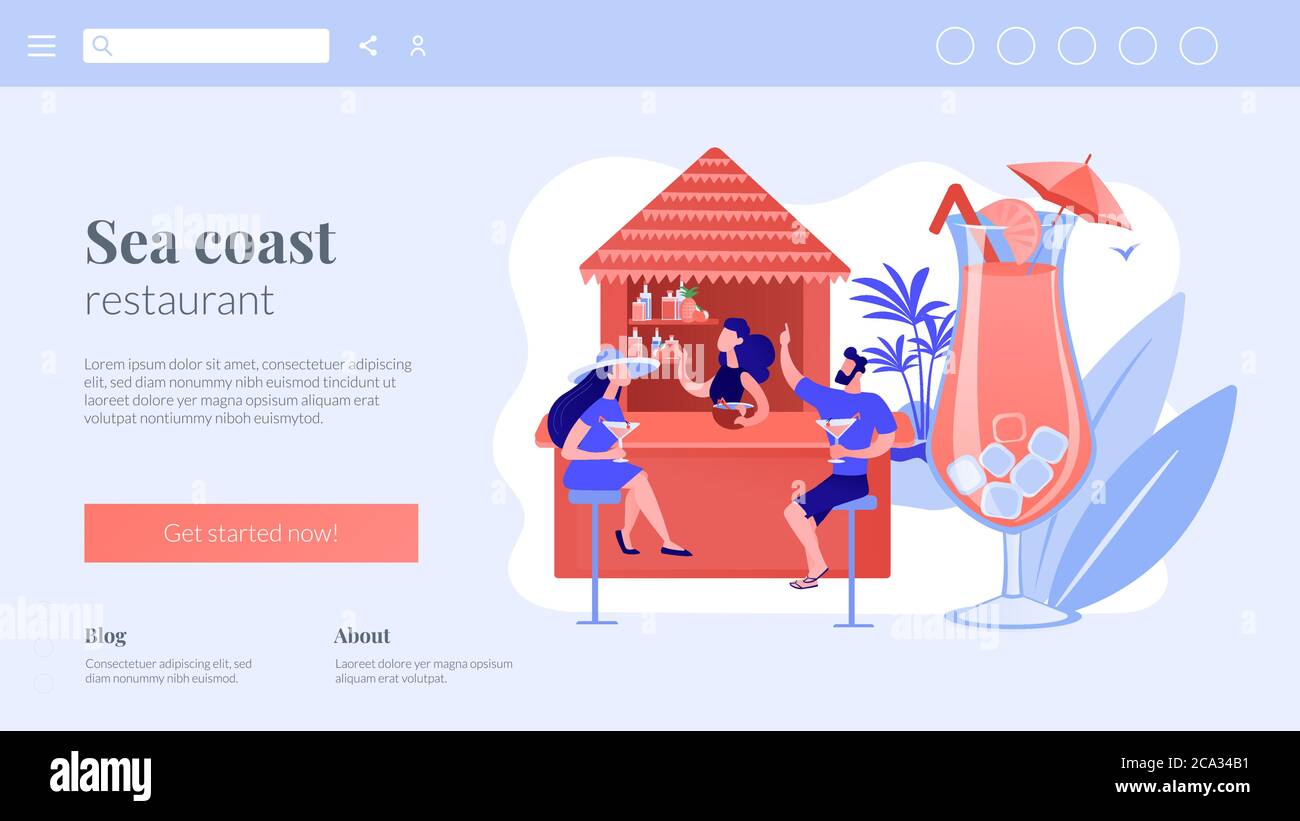 Beach bar concept landing page Stock Vector Image & Art - Alamy