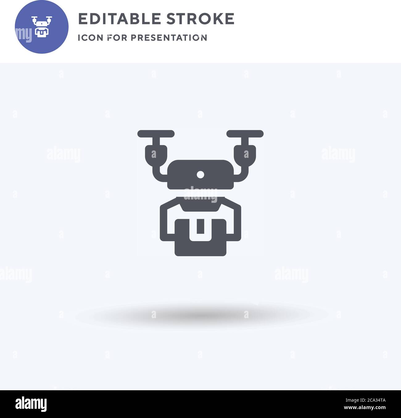 Drone icon vector, filled flat sign, solid pictogram isolated on white ...