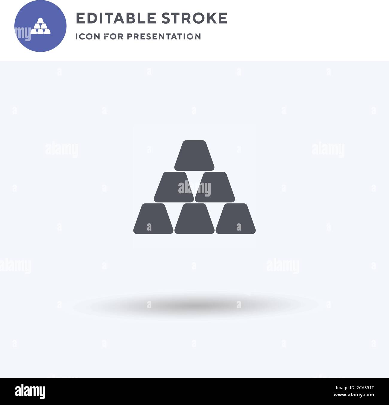 Ingot icon vector, filled flat sign, solid pictogram isolated on white ...