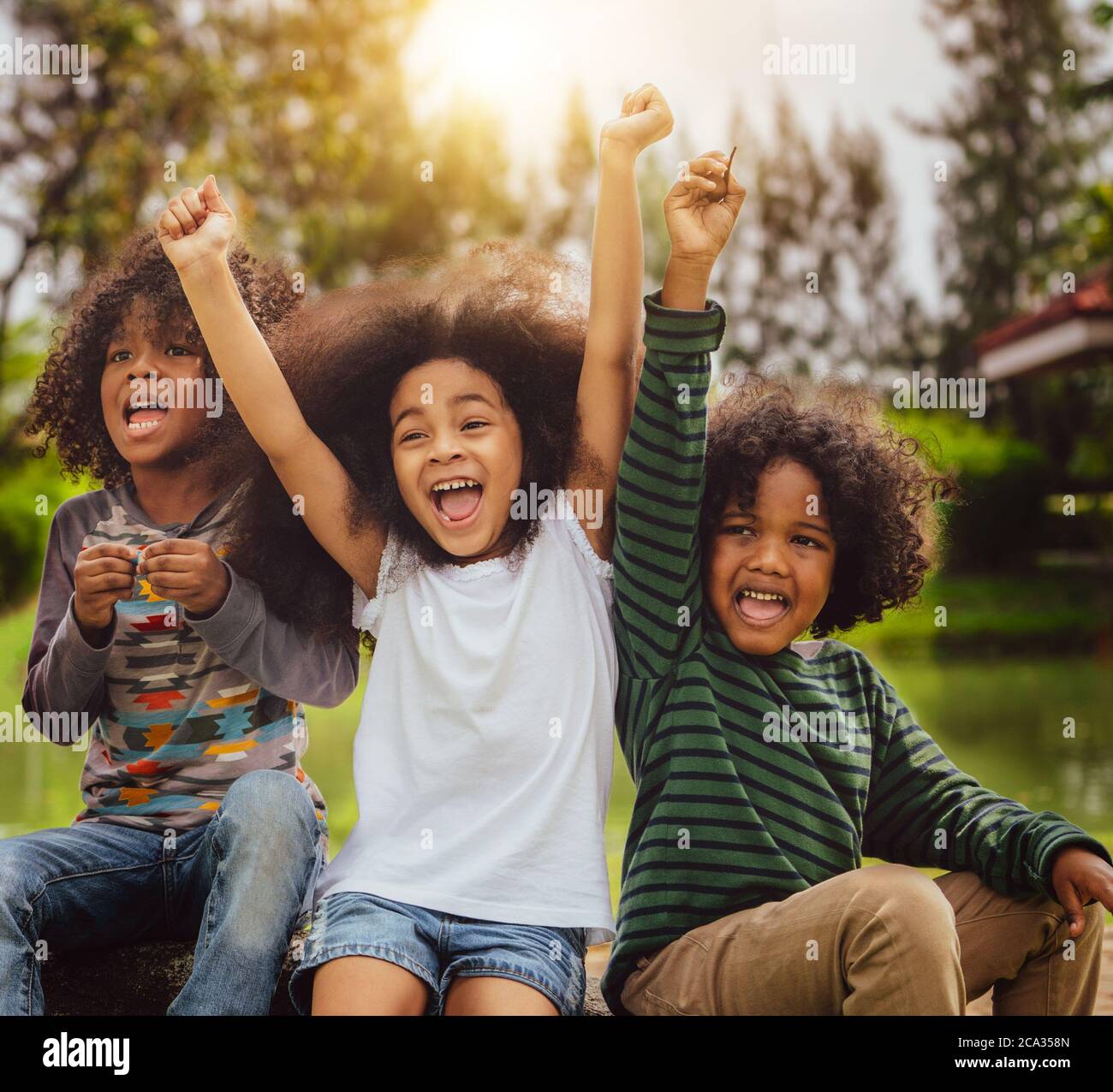 Happy kids group hi-res stock photography and images - Alamy