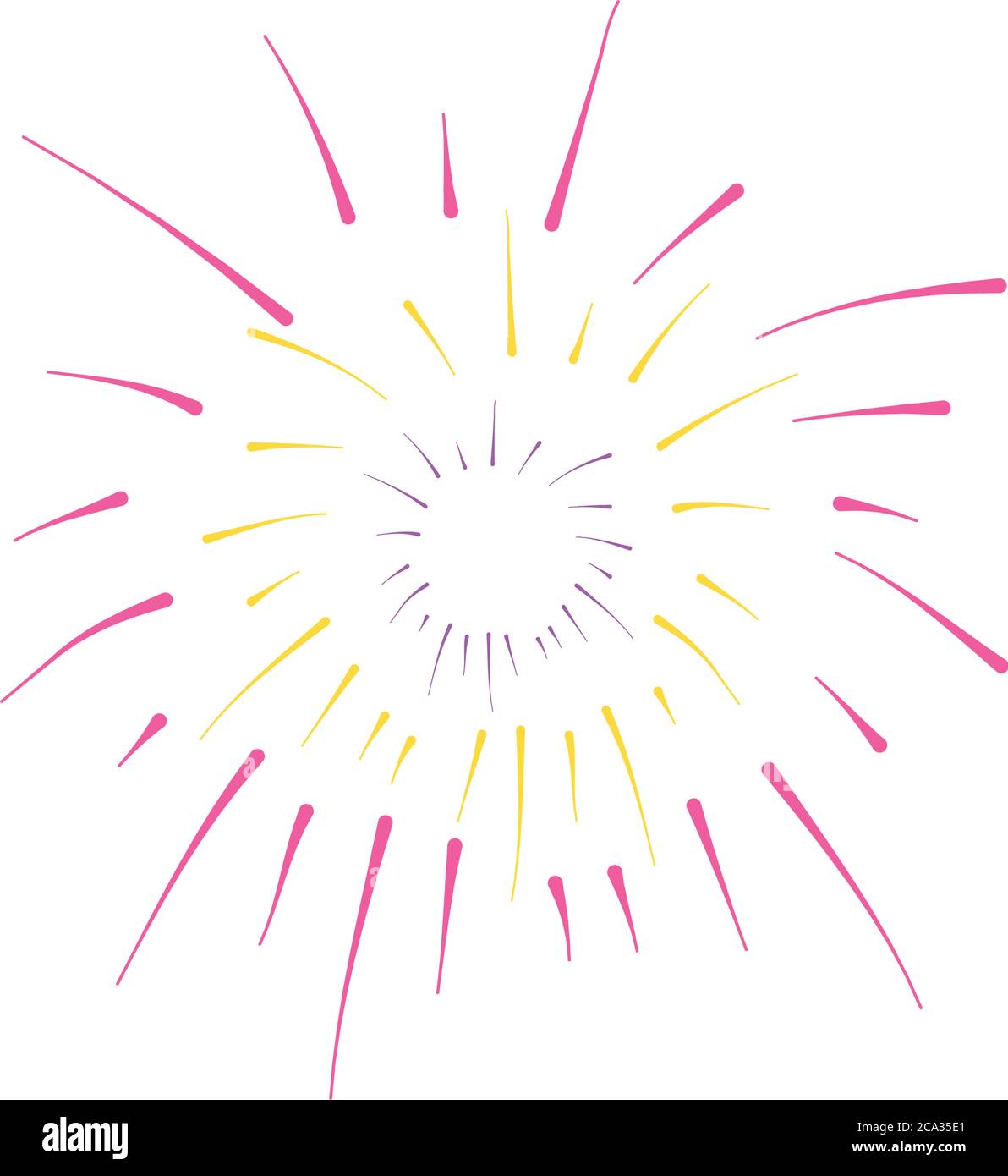 icon of round explosion of firework over white background, flat style ...