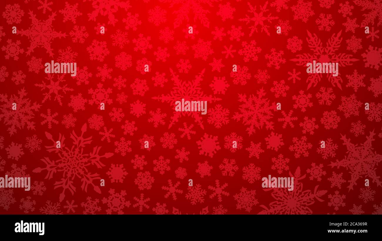 Christmas illustration with various small snowflakes on gradient ...