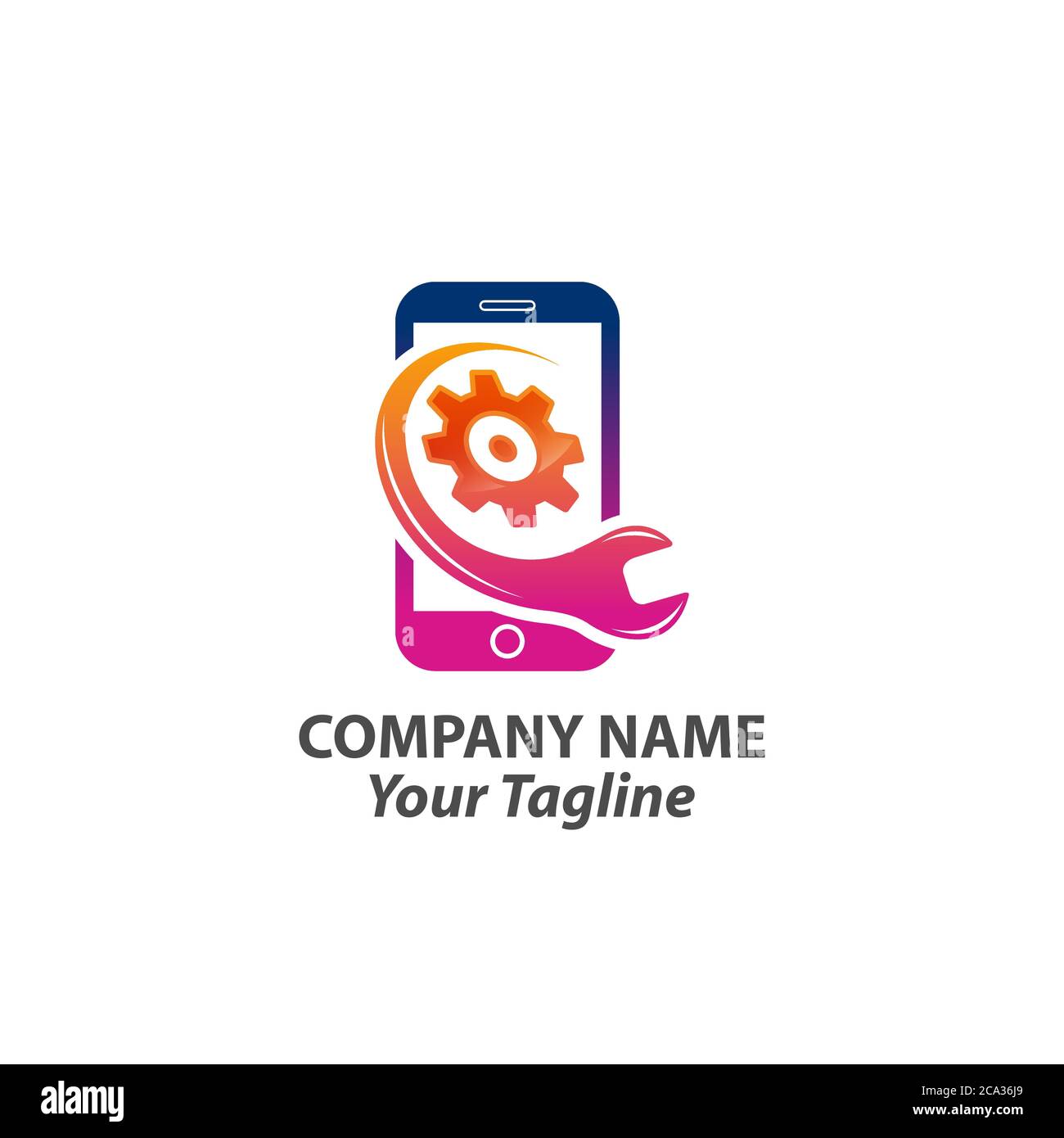 Mobile Repair Logo Design Template,wrench and gear icon smartphone ...