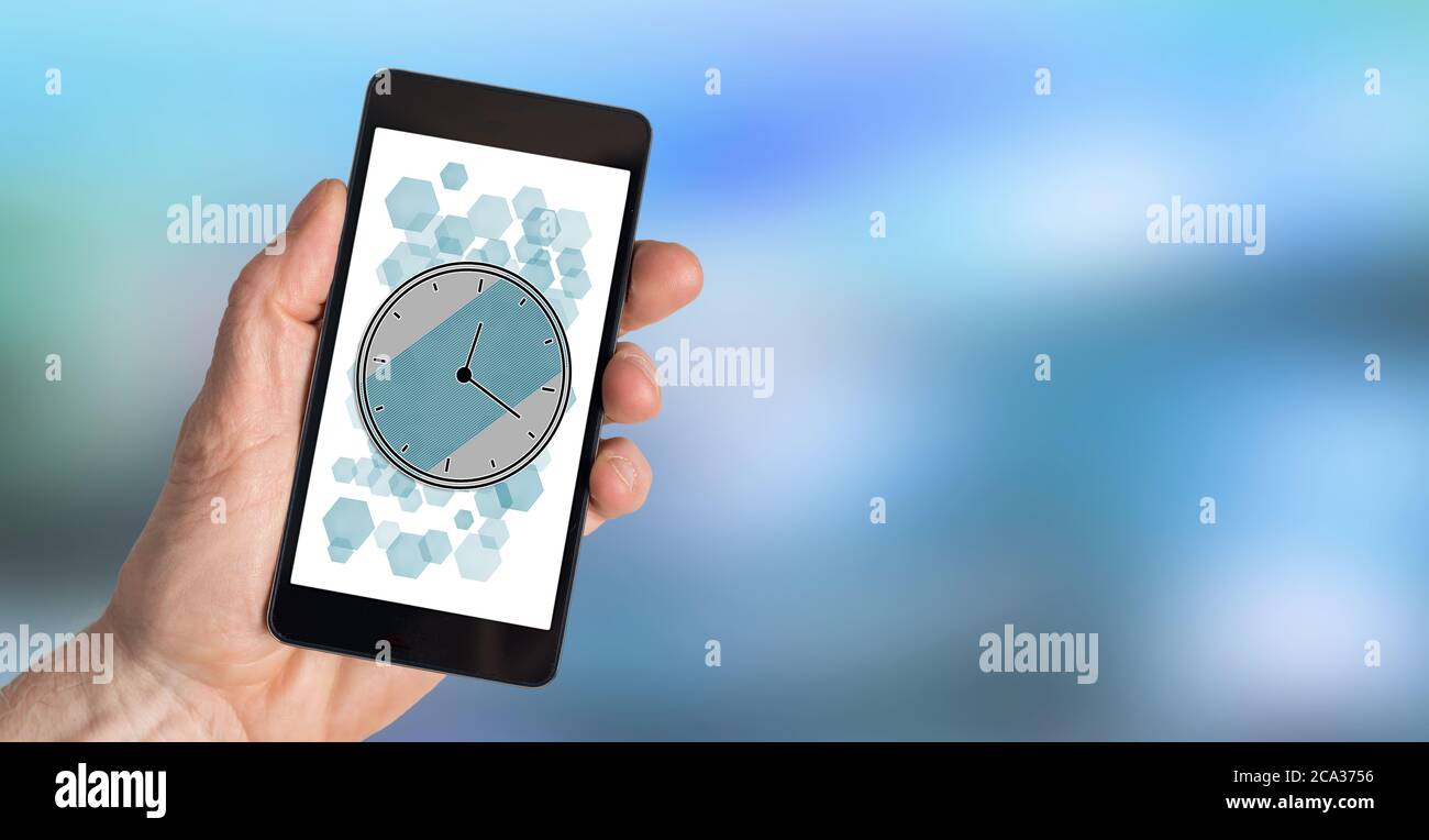 Hand holding smartphone timer hi-res stock photography and images - Alamy