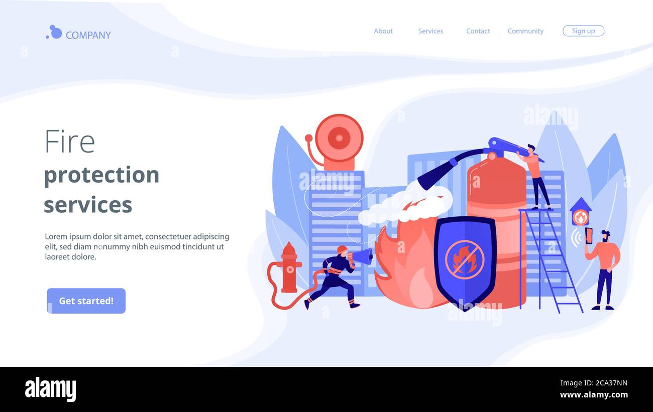 Fire protection concept landing page Stock Vector Image & Art - Alamy