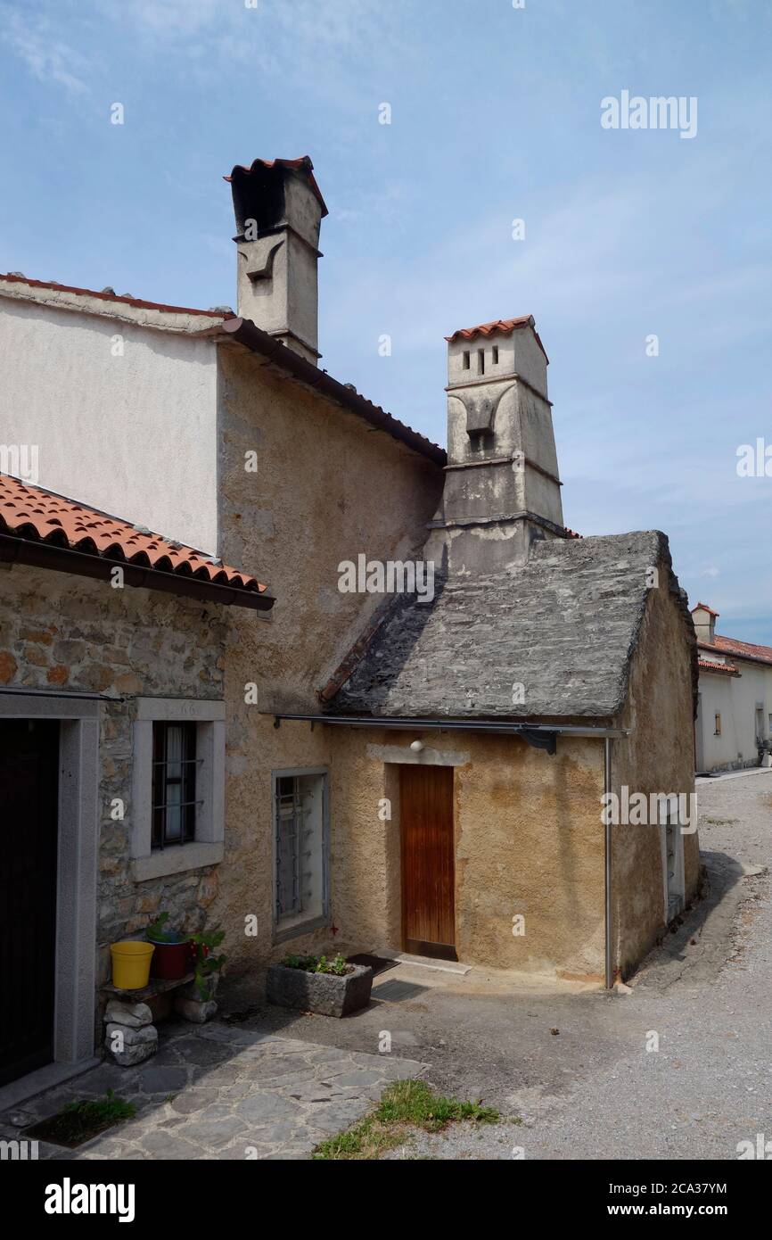 Rural medieval architecture. Village house with medieval (black ...