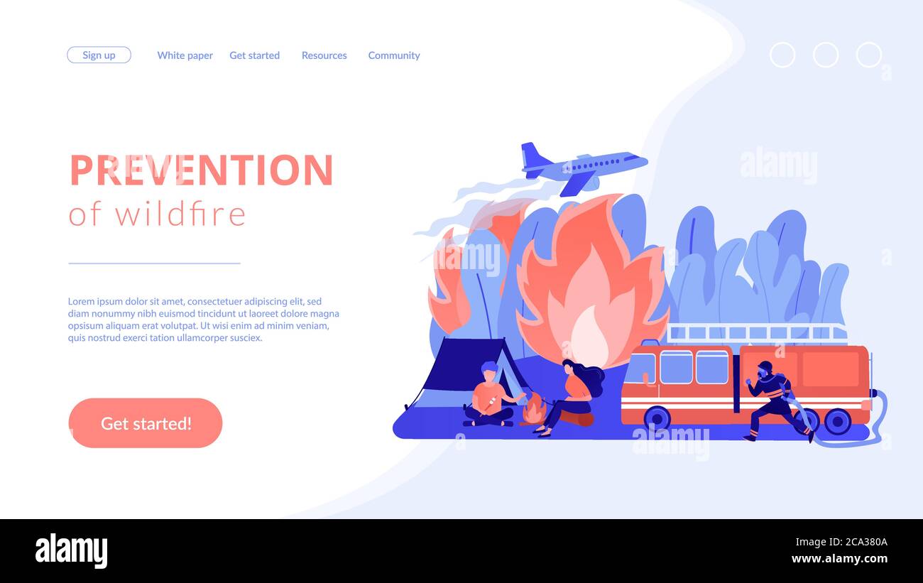 Prevention of wildfire concept landing page Stock Vector Image & Art ...