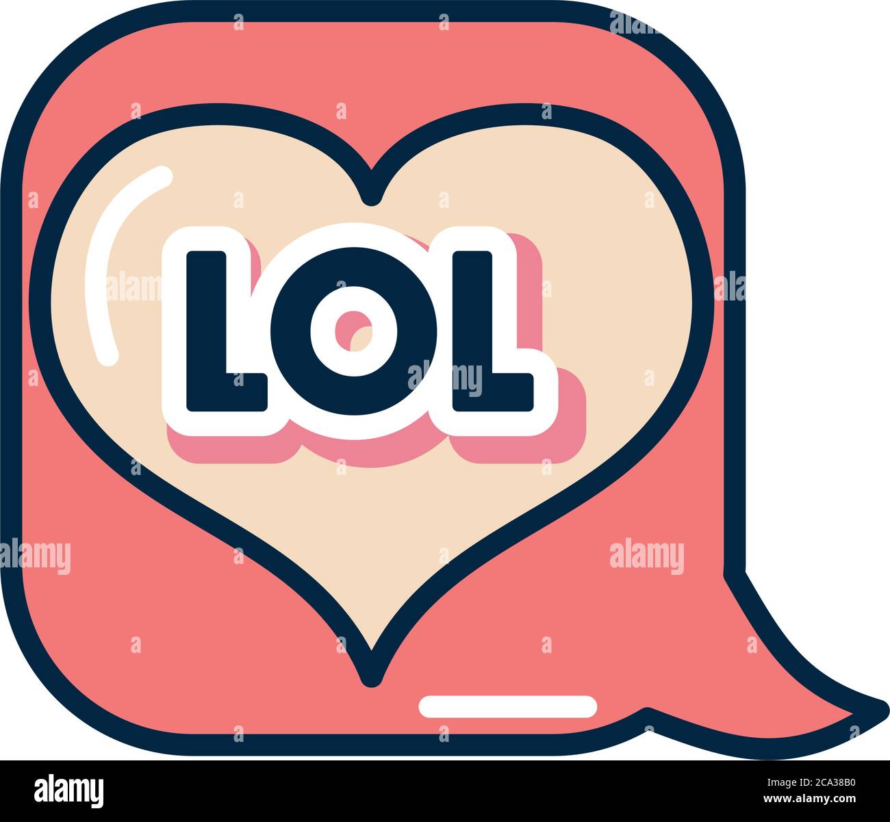 slang bubbles concept, speech bubble with heart and lol word over white ...