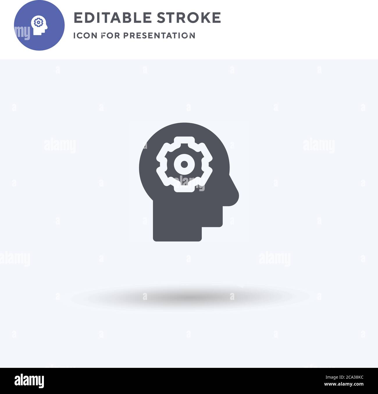Thinking icon vector, filled flat sign, solid pictogram isolated on ...