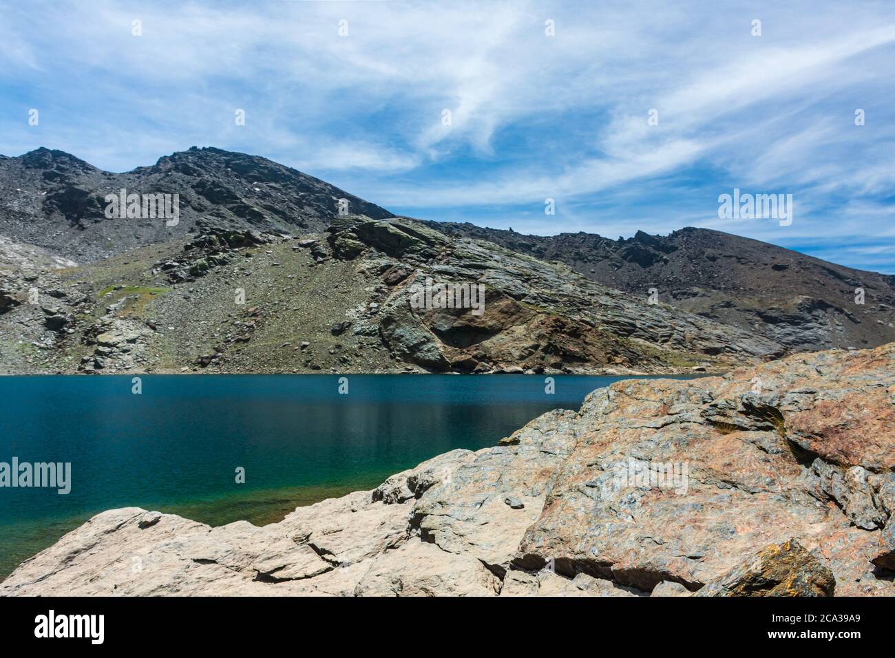 Landscapes with a lagoon in the Sierra Nevada Natural Park, Granada ...