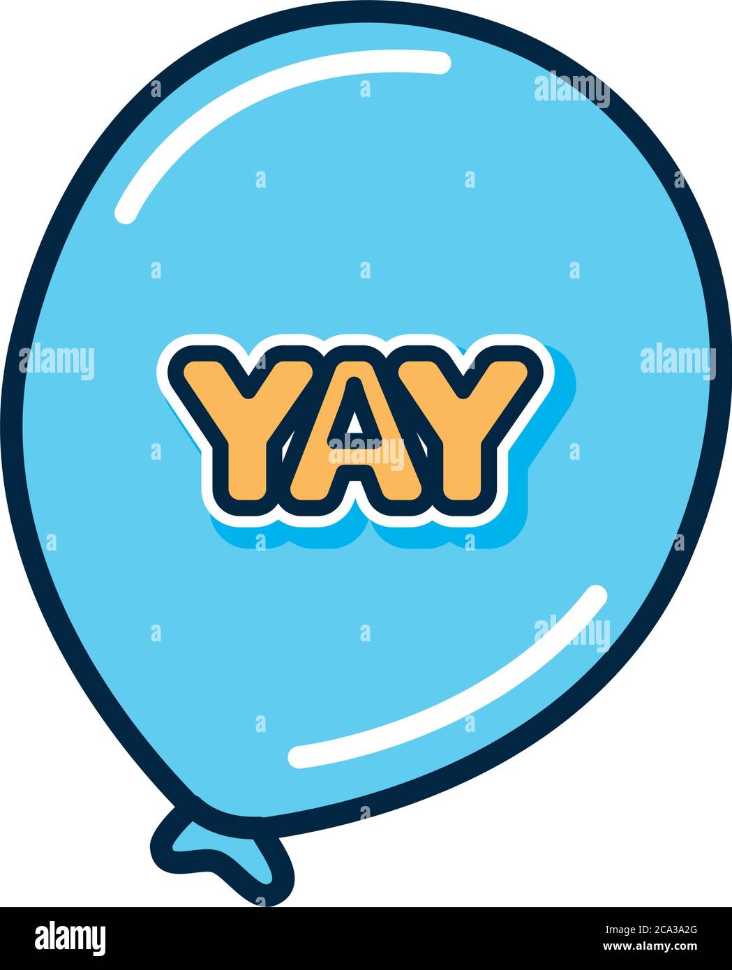 slang bubble concept, blue balloon with yay word over white background ...