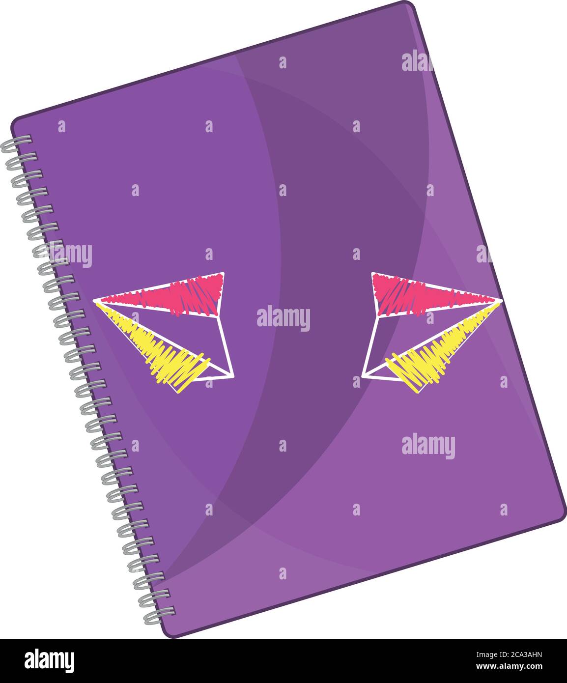 Purple notebok icon. School supplies icon - Vector Stock Vector Image ...