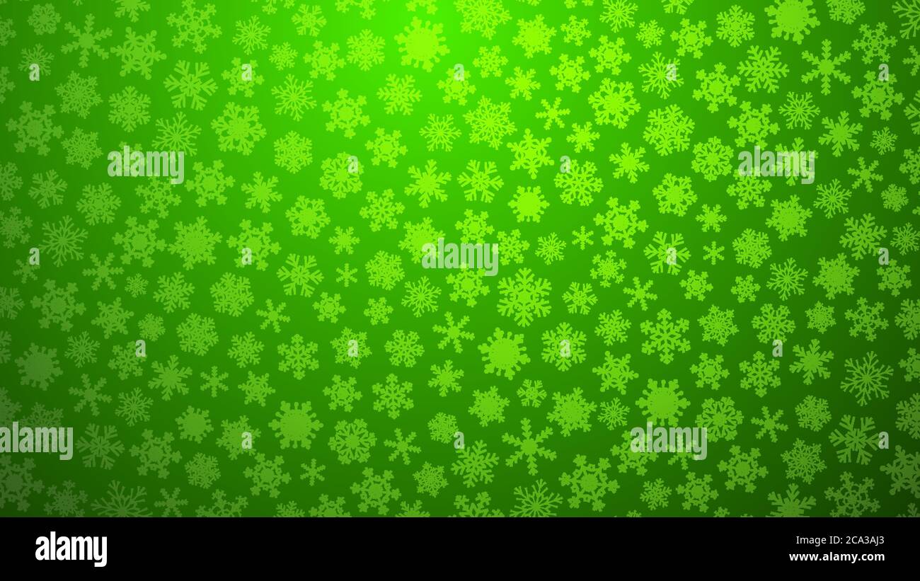 Christmas illustration with various small snowflakes on gradient ...