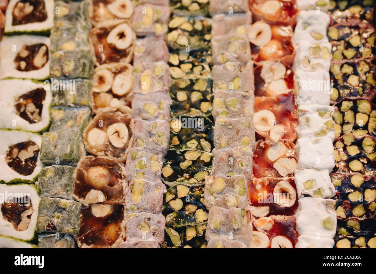 Load of traditional turkish delight lokum sugar coated soft candy Stock ...