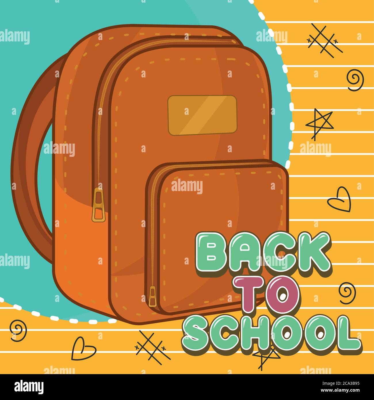 Orange school bag in a back to school poster - Vector Stock Vector ...