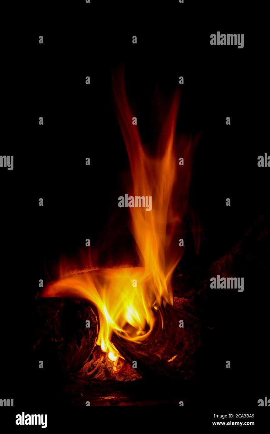 Fire in the furnace with a long exposure Stock Photo - Alamy