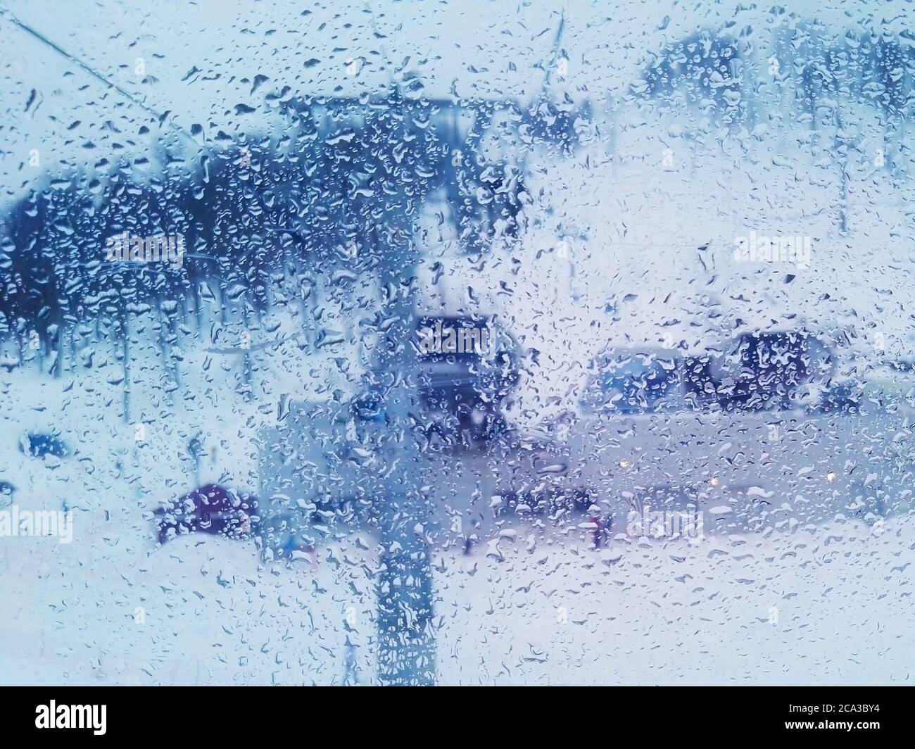 Natural water drop texture on the window glass soft focus Stock Photo ...