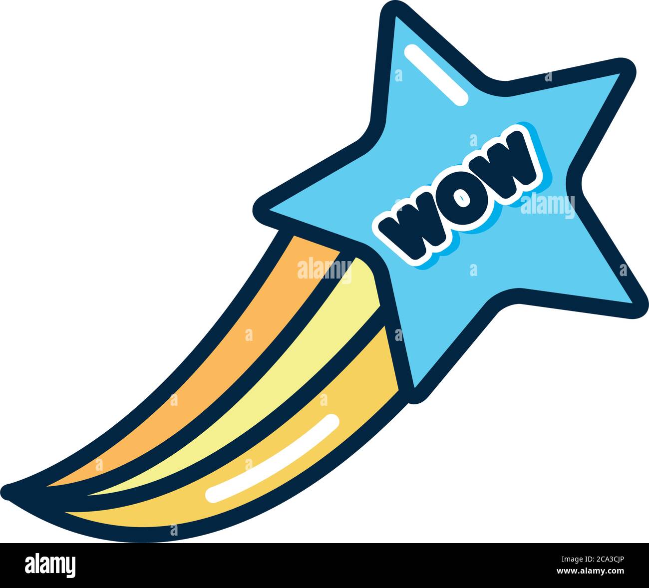 slang bubble concept, star with wow word over white background flat ...