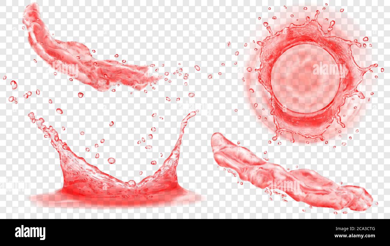 Top view and side view of translucent water crowns with drops and two ...