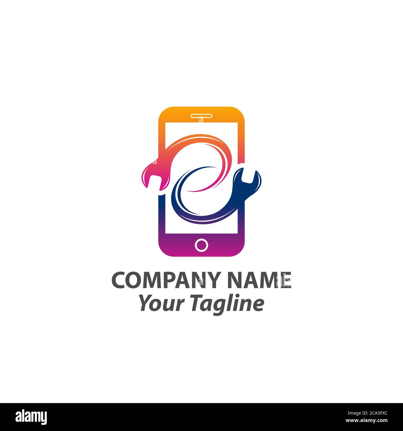 Mobile Repair Logo Design Template,wrench and gear icon smartphone ...