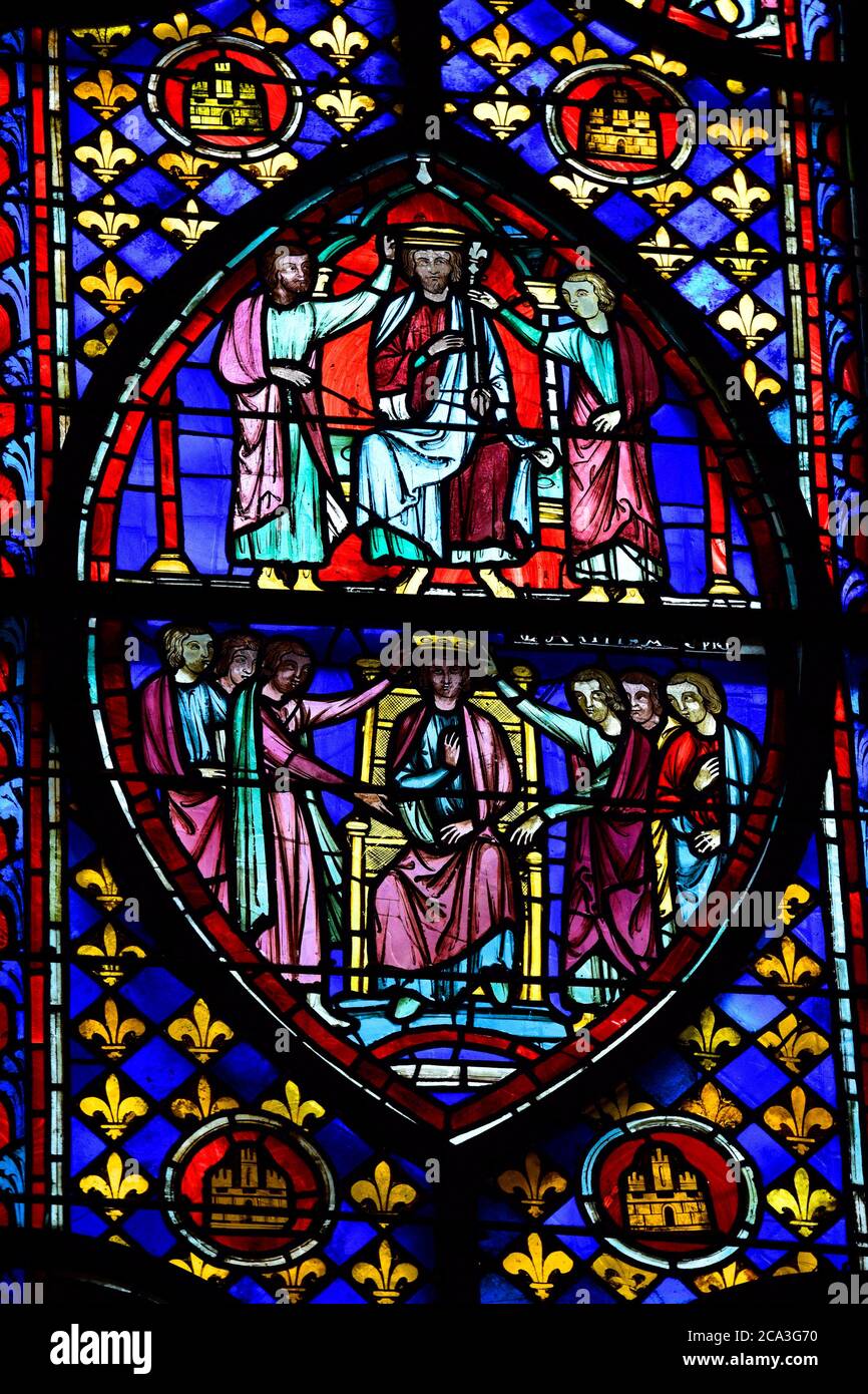 Stained glass window religious art artwork hi-res stock photography and ...