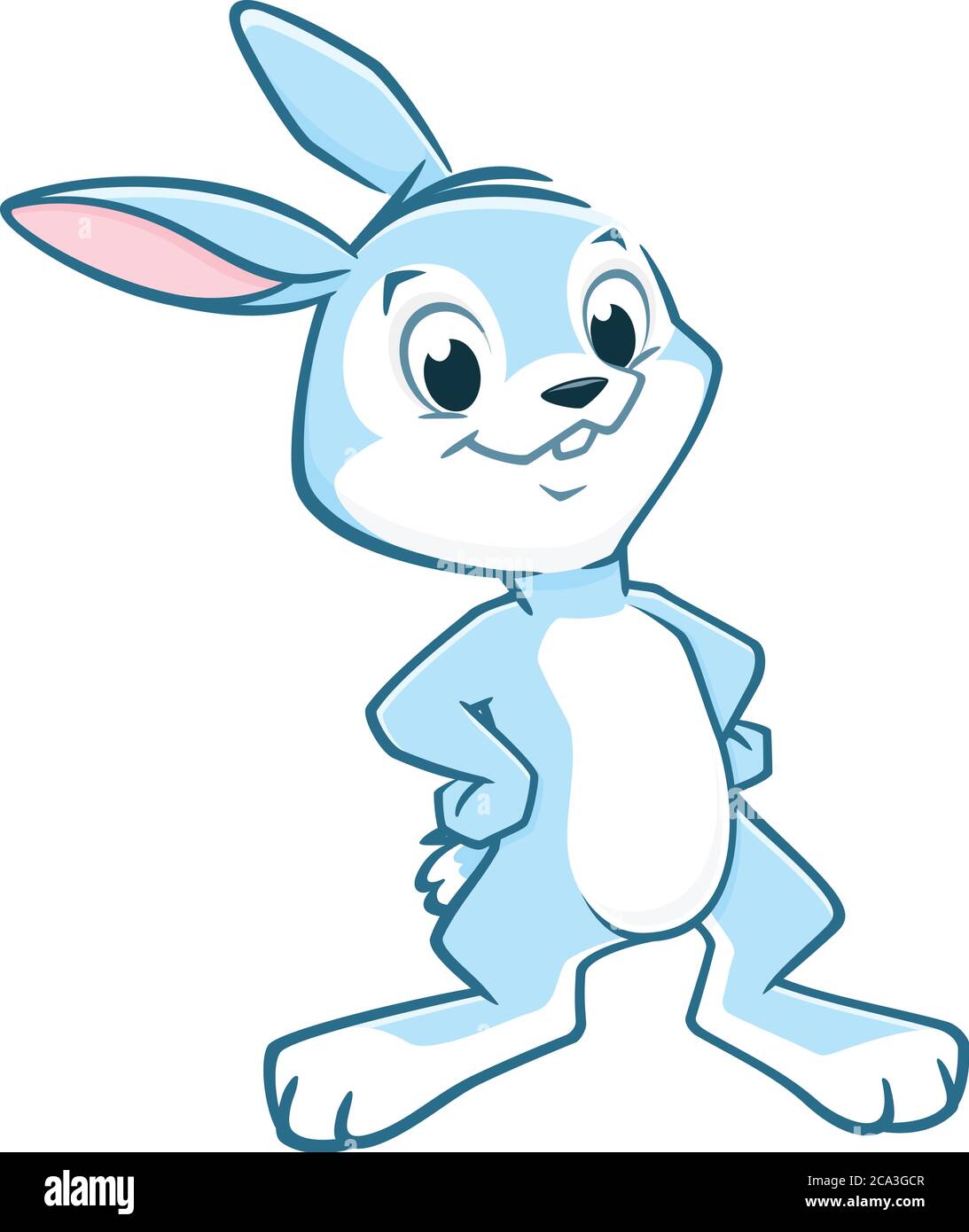 Vector illustration of funny cartoon rabbit. Isolated object for design ...