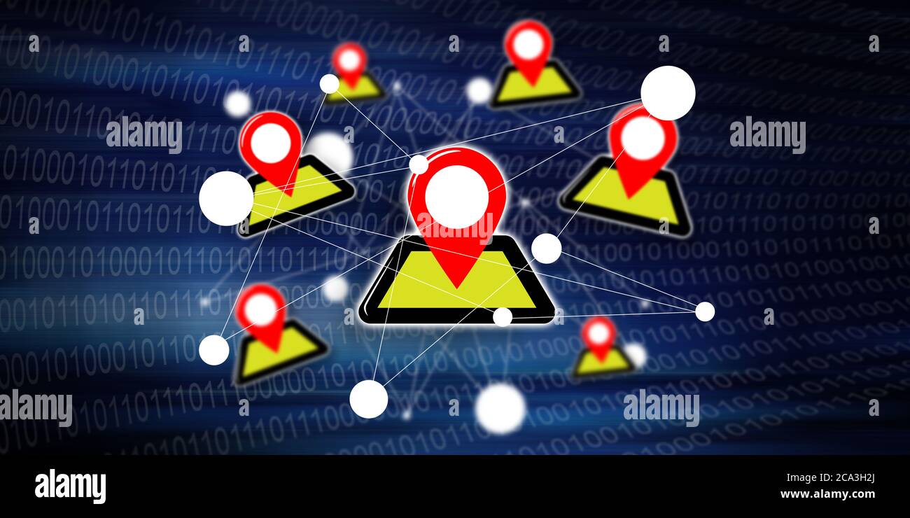 Illustration of a navigation system concept Stock Photo - Alamy