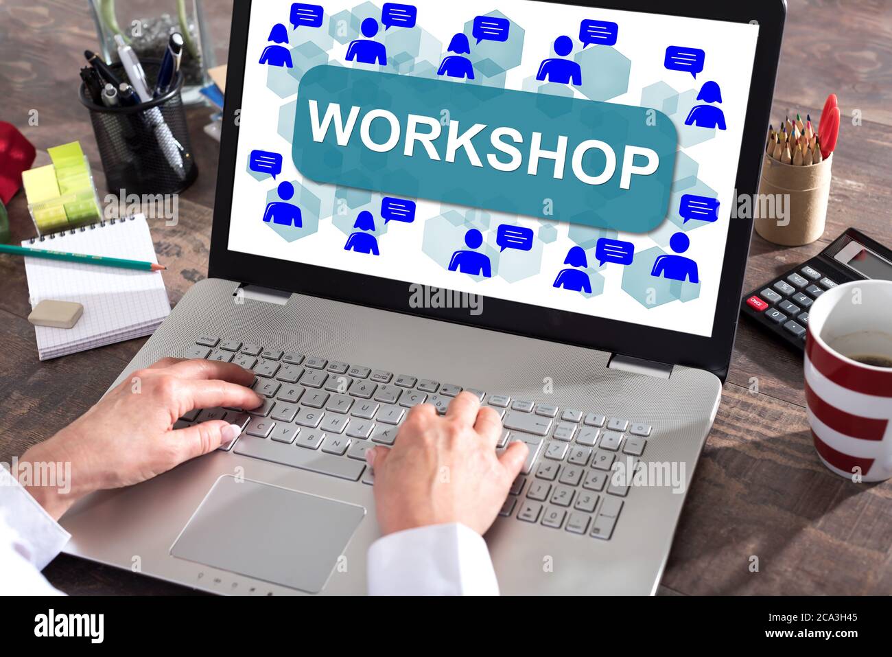 Workshop concept shown on a laptop screen Stock Photo - Alamy