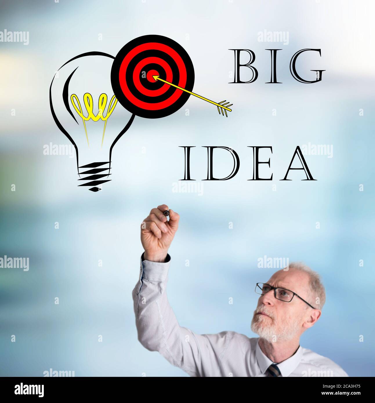 Big idea concept drawn by a businessman Stock Photo - Alamy